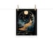 Art Nouveau Celestial Moonlit Bathing Lady Poster - Etsy