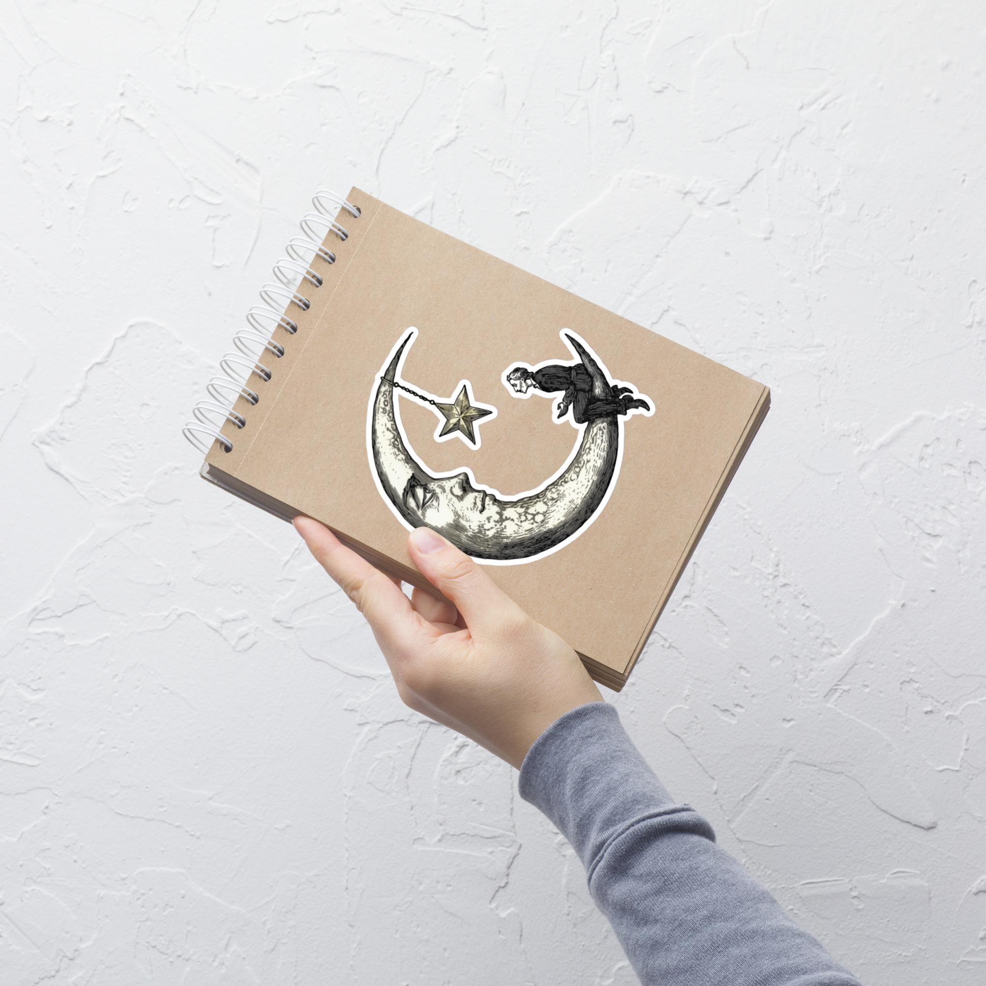 Vintage Moon & Star Vinyl Sticker – Celestial Victorian Night Sky ...