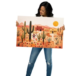 Desert Adventure Art Print - Whimsical Desert Landscape Poster for ...