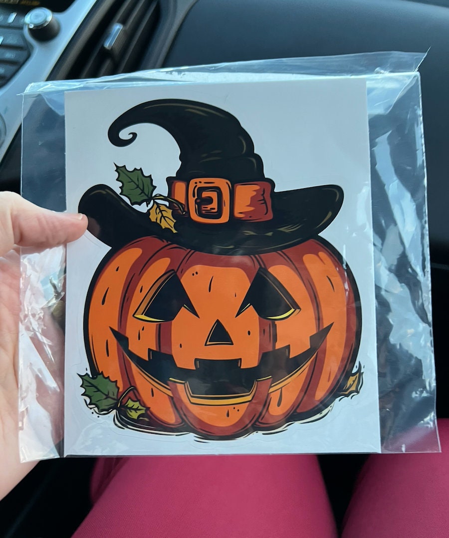 Halloween Jack-o-lantern Witch Sticker - Etsy
