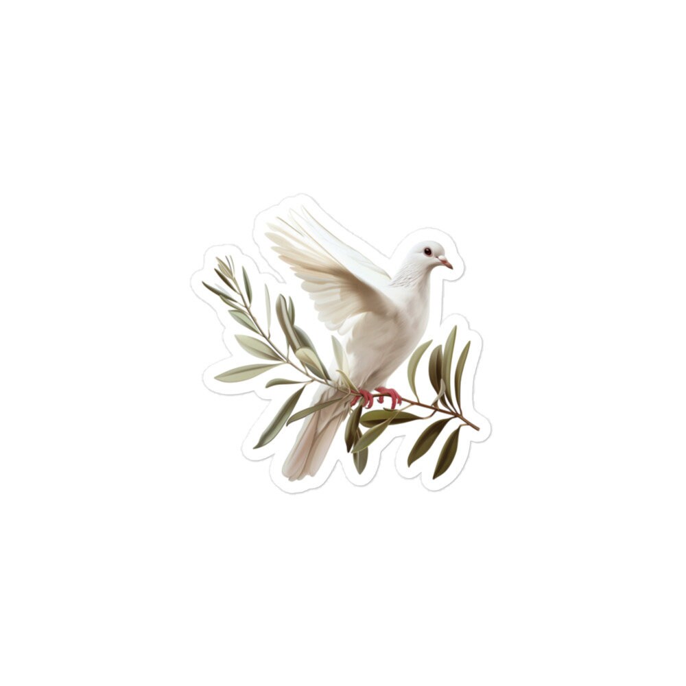 Dove With Olive Branch Vinyl Sticker - Bird Peace Symbol Decal for ...