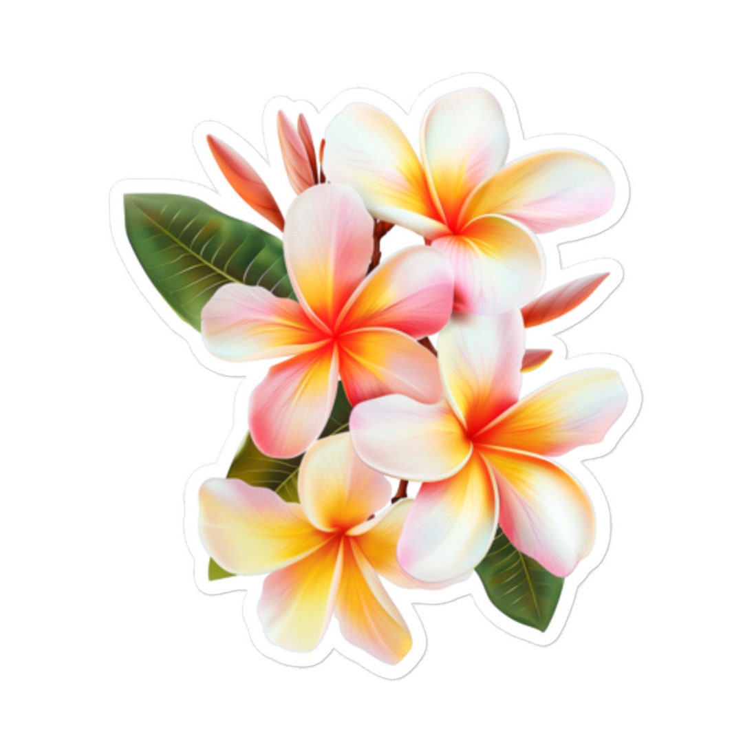 Tropical Plumeria Flower Sticker - Exotic Floral Decal, Perfect for ...