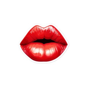 Red Lips Kiss Vinyl Sticker - Etsy