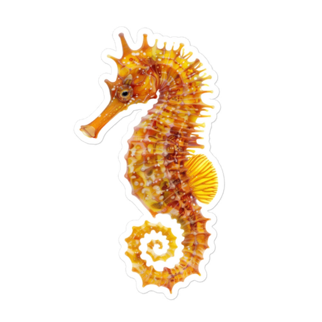 Seahorse Vinyl Sticker - Ocean Sea Creature Decal for Laptops, Water ...