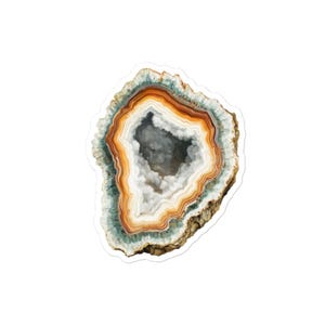 Geode Crystal Vinyl Sticker – Earth Tone Agate for Laptops, Water ...