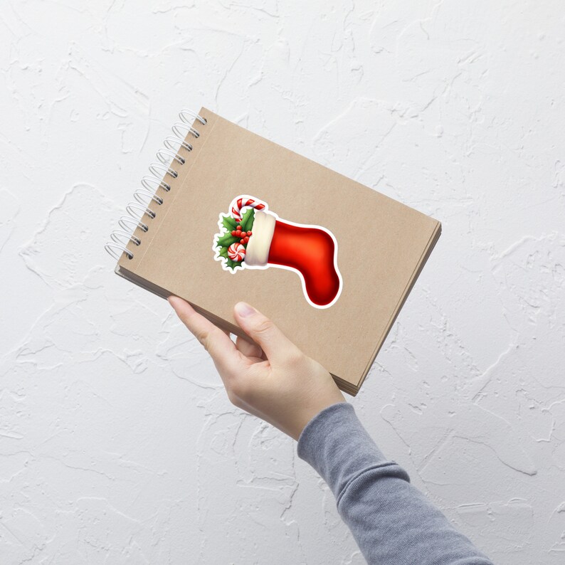 Cute Christmas Stocking Vinyl Sticker - Etsy