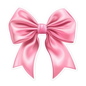 Pink Bow Vinyl Sticker - Bow Decal for Scrapbooks, Gifts, Laptops ...