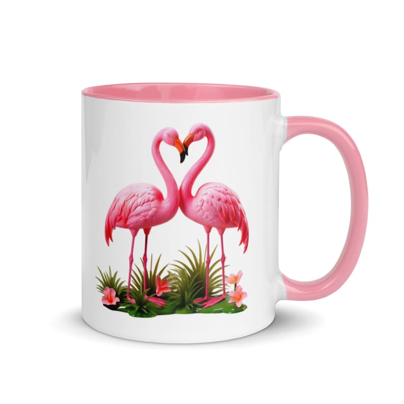 Pink Flamingos Tropical Coffee Mug - Kitsch Retro Cup for Fun Kitchen ...