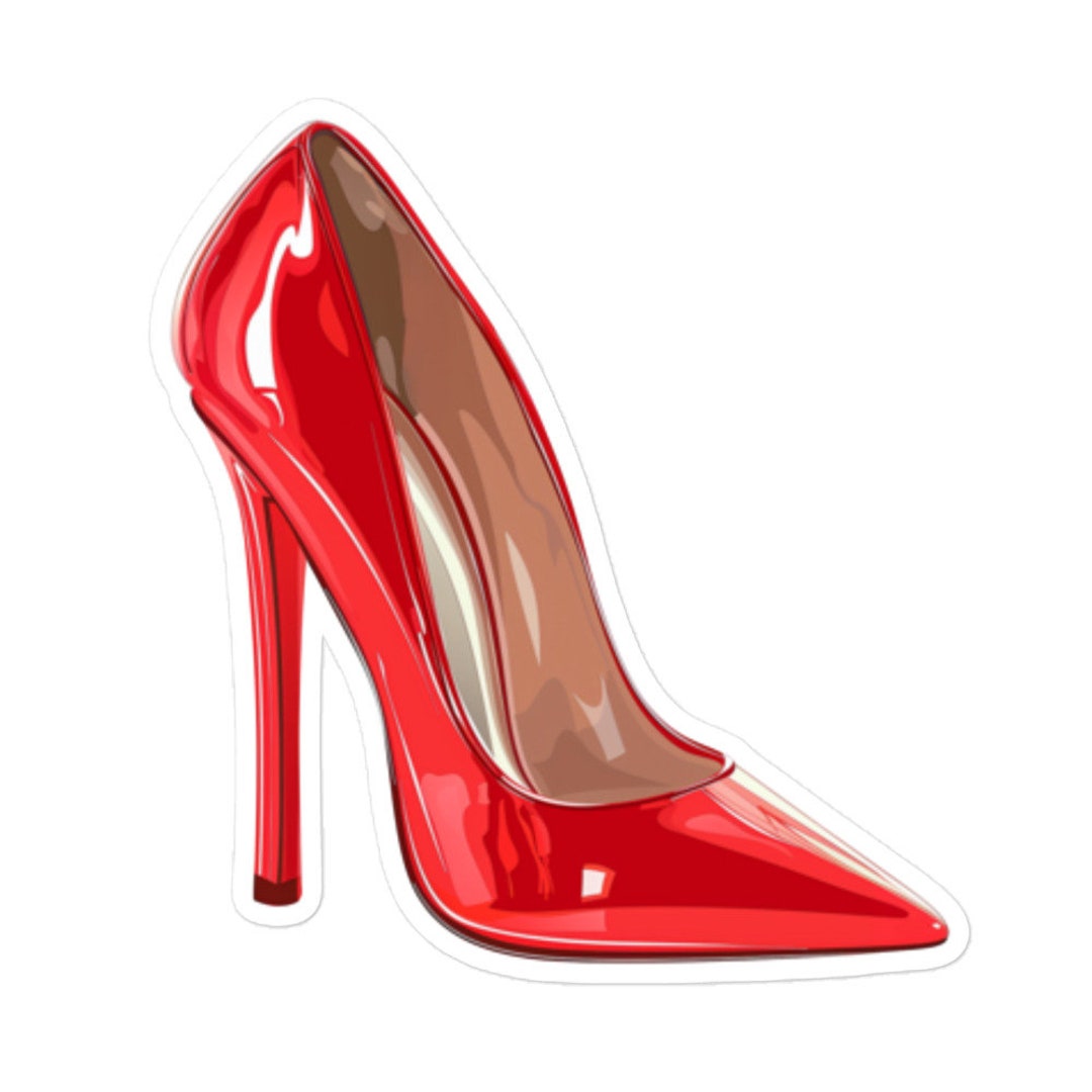 Red High Heel Shoe Vinyl Sticker - Etsy