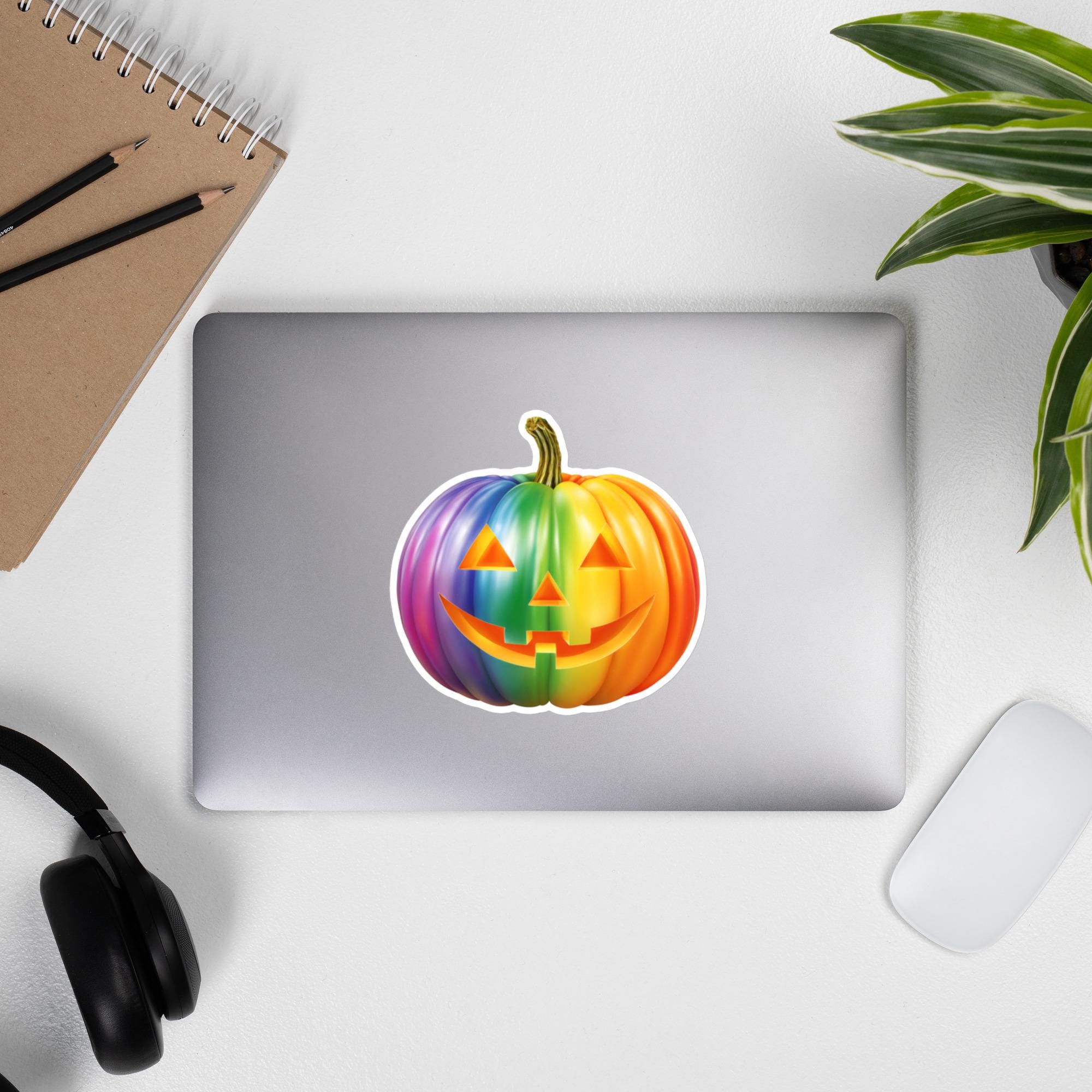 Rainbow Jack-o’-lantern Pumpkin Vinyl Sticker – Pride Halloween Decal ...