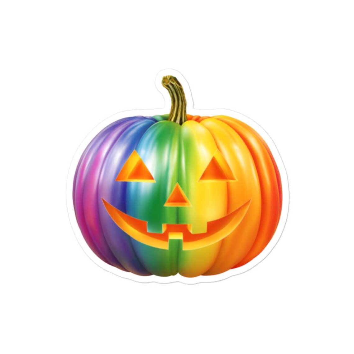 Rainbow Jack-o’-lantern Pumpkin Vinyl Sticker – Pride Halloween Decal ...