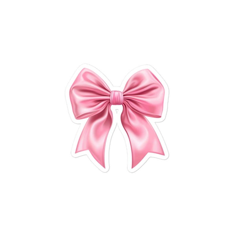 Pink Bow Vinyl Sticker - Bow Decal for Scrapbooks, Gifts, Laptops ...