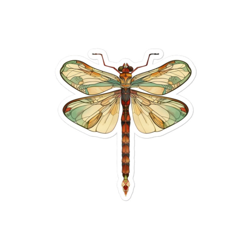 Art Nouveau Dragonfly Vinyl Sticker - Beautiful Insect Decal for ...