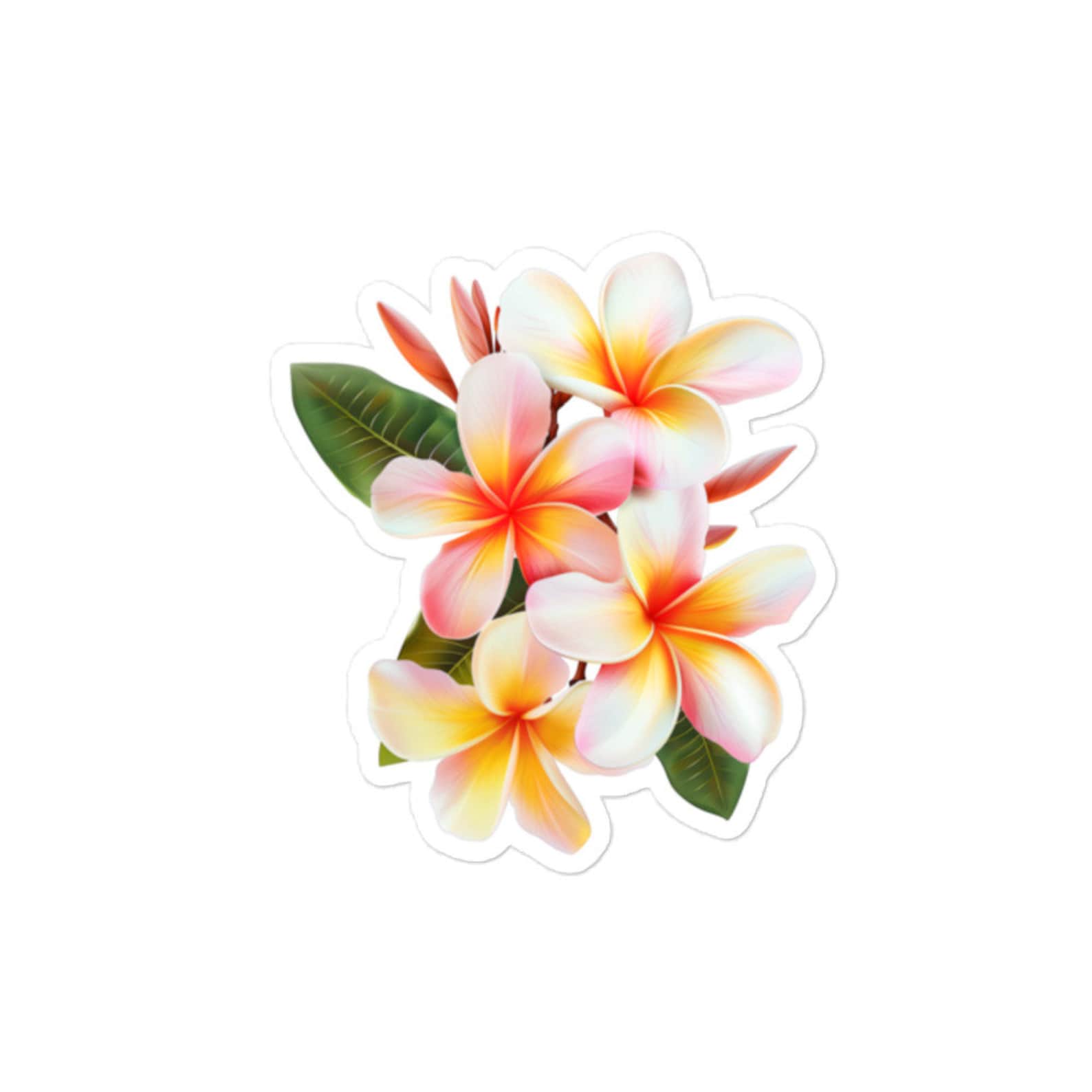 Tropical Plumeria Flower Sticker - Exotic Floral Decal, Perfect for ...