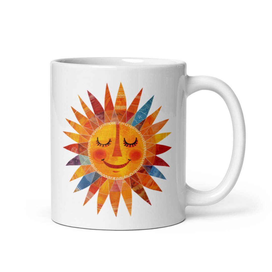 Midcentury Modern Sun Coffee Mug - Colorful Tea Cup for Home Kitchen ...
