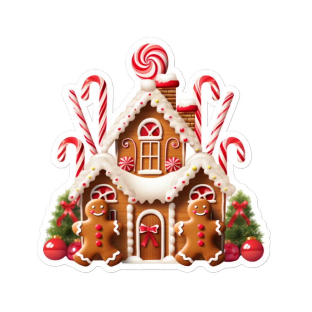 Christmas Gingerbread House Sticker - Etsy