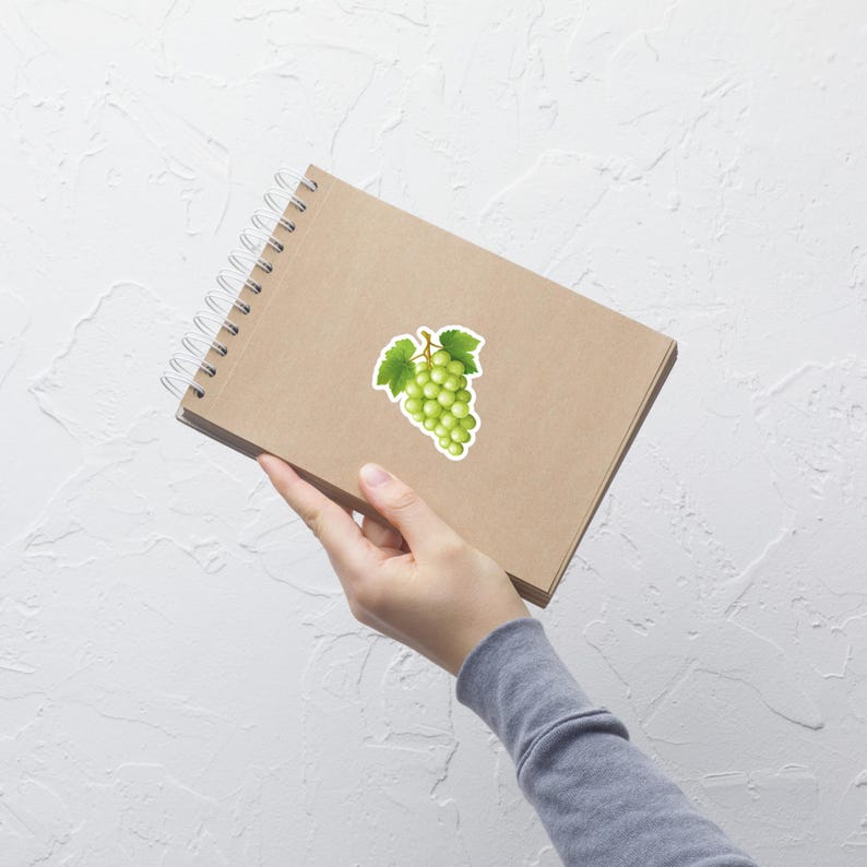 Green Grape Vinyl Sticker – Fruit Wine Decal for Laptops, Journals ...