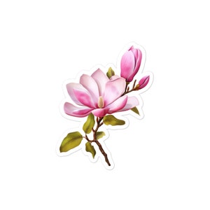 Magnolia Flower Vinyl Sticker - Etsy