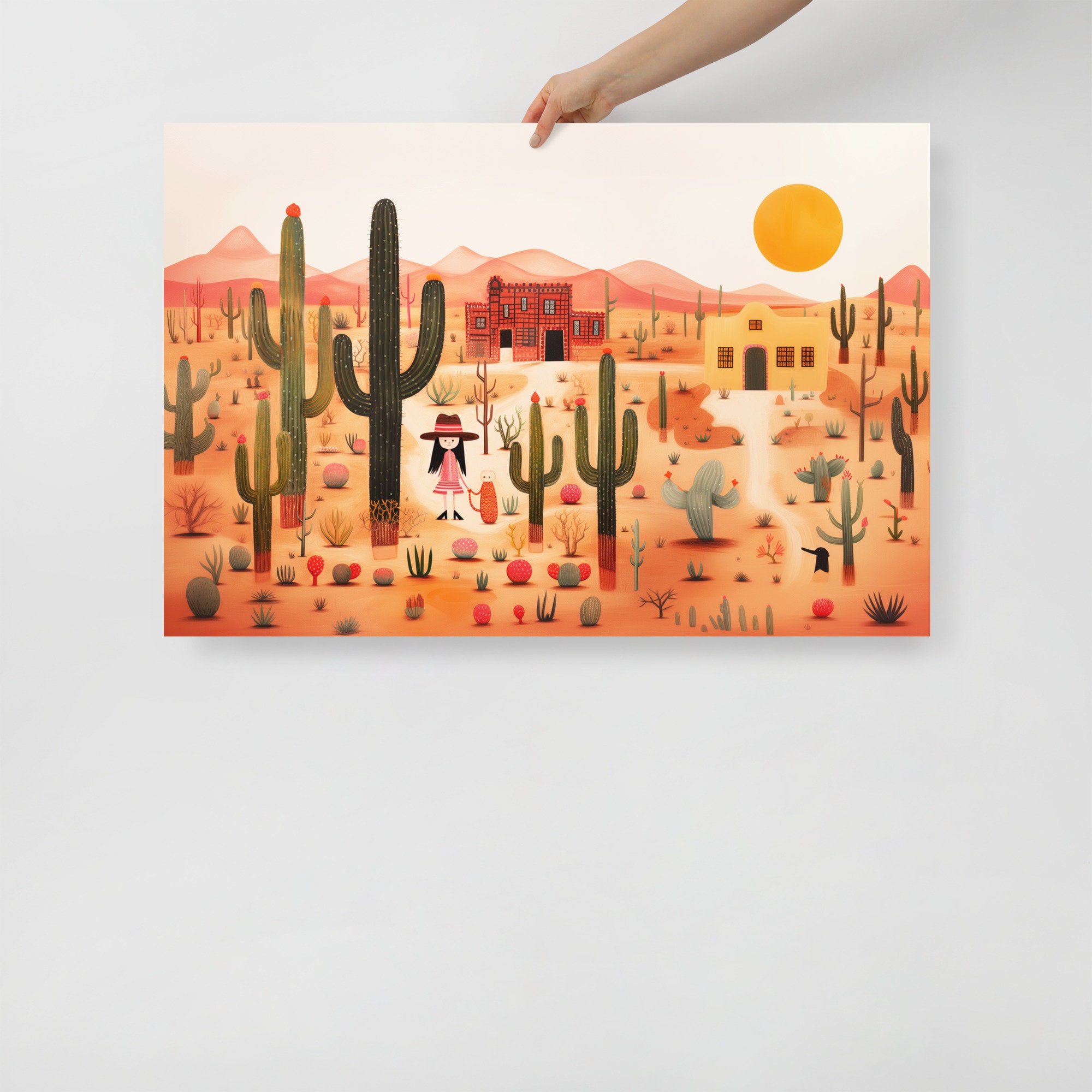 Desert Adventure Art Print - Whimsical Desert Landscape Poster for ...