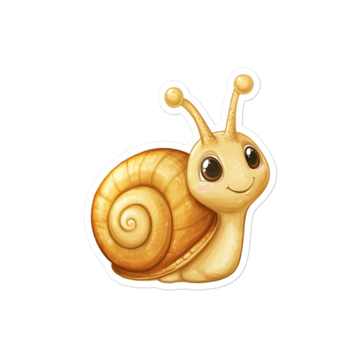 Cute Garden Snail Vinyl Sticker – Whimsical Woodland Decal for Laptops ...