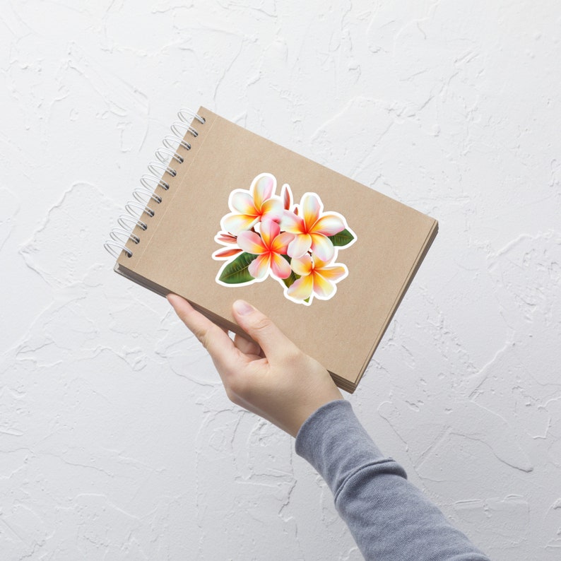 Tropical Plumeria Flower Sticker - Exotic Floral Decal, Perfect for ...