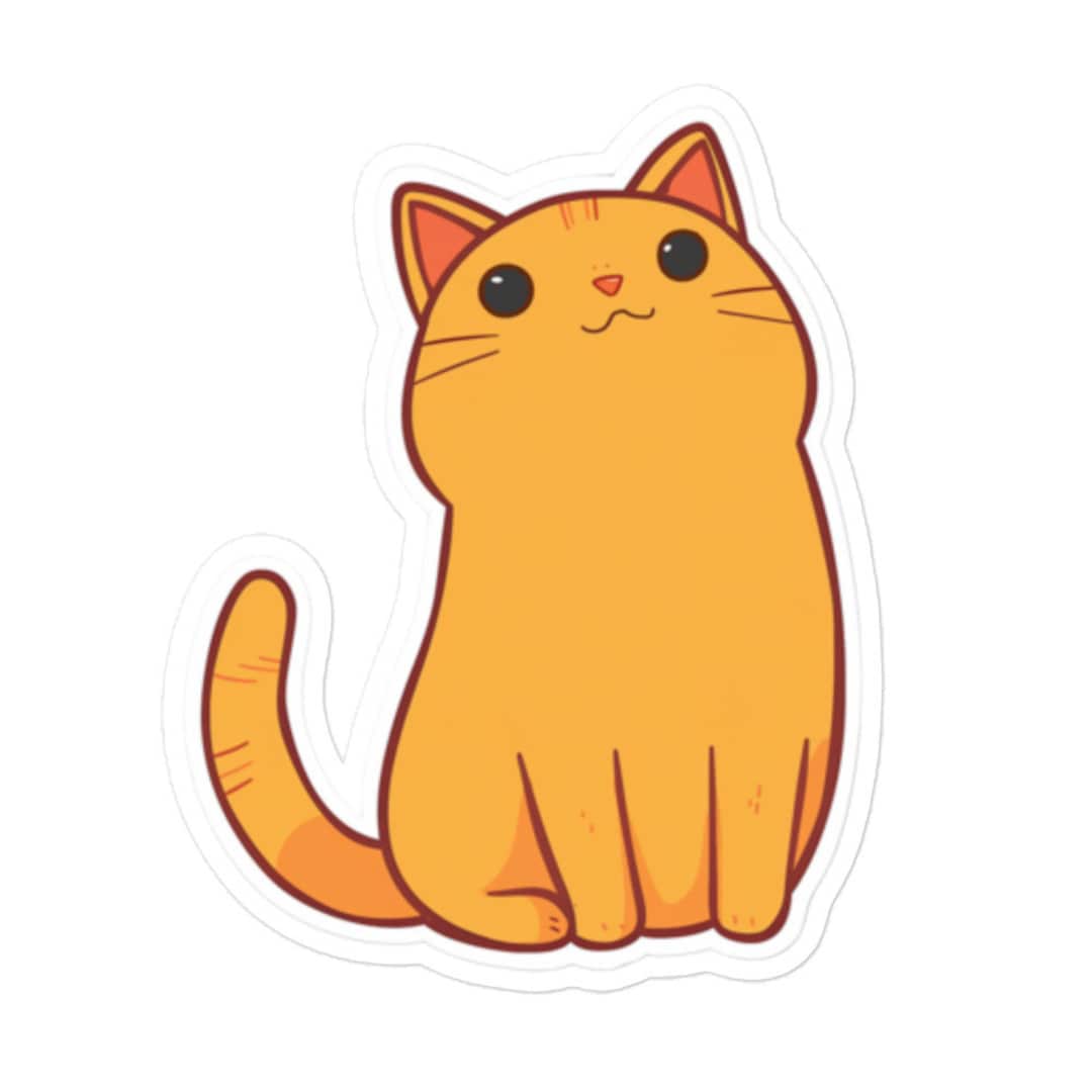 Adorable Orange Tabby Cat Sticker - Cute Feline Decal, Perfect for Cat ...