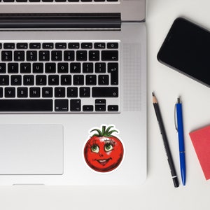 Cute Tomato Vinyl Sticker - Vintage Cartoon Style Decal for Scrapbooks ...