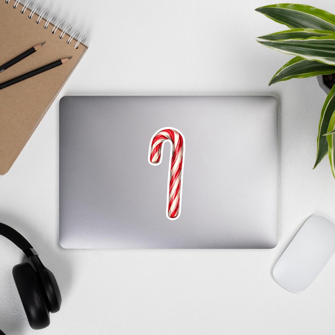Vintage Candy Cane Sticker – Retro Christmas Holiday Vinyl Decal for ...