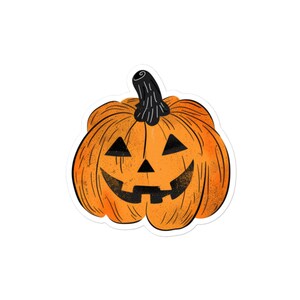 Halloween Jack-o-lantern Pumpkin Vinyl Sticker - Cute Spooky Season ...