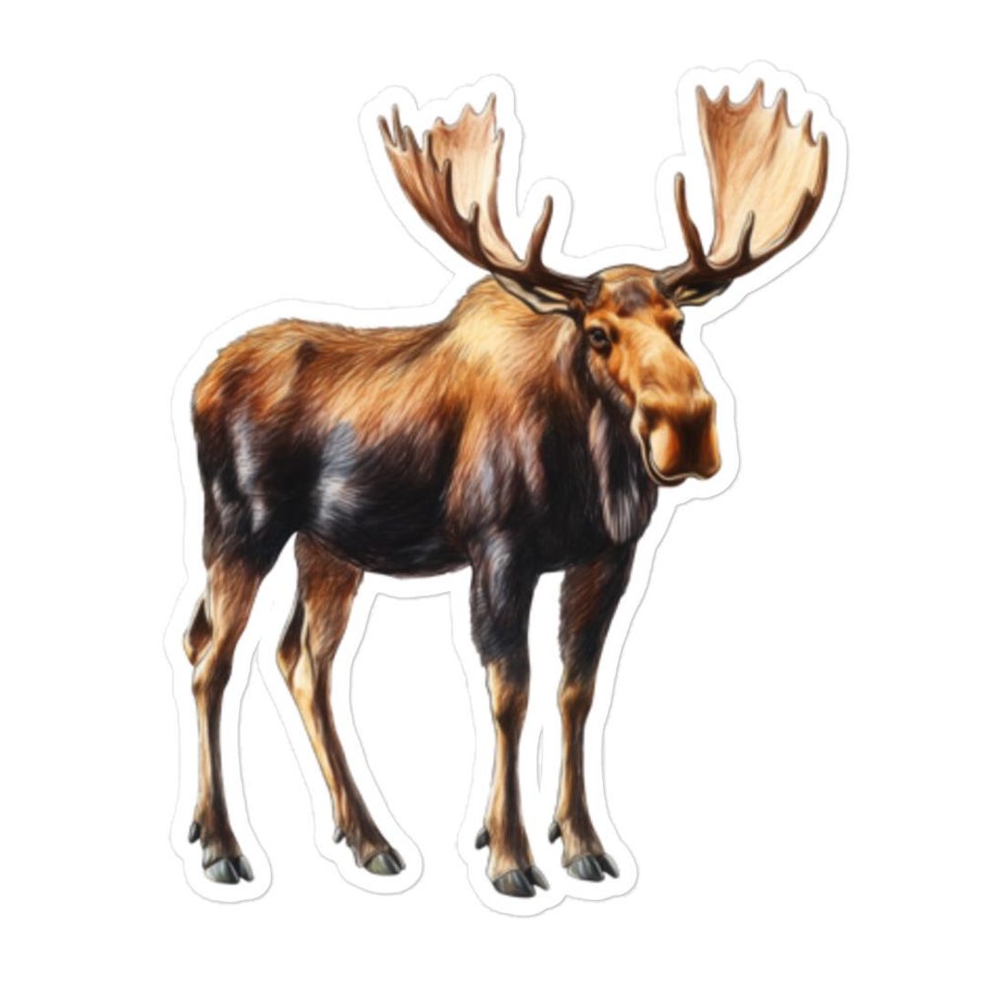 Moose Vinyl Sticker – Nature Animal Decal for Laptops, Water Bottles ...