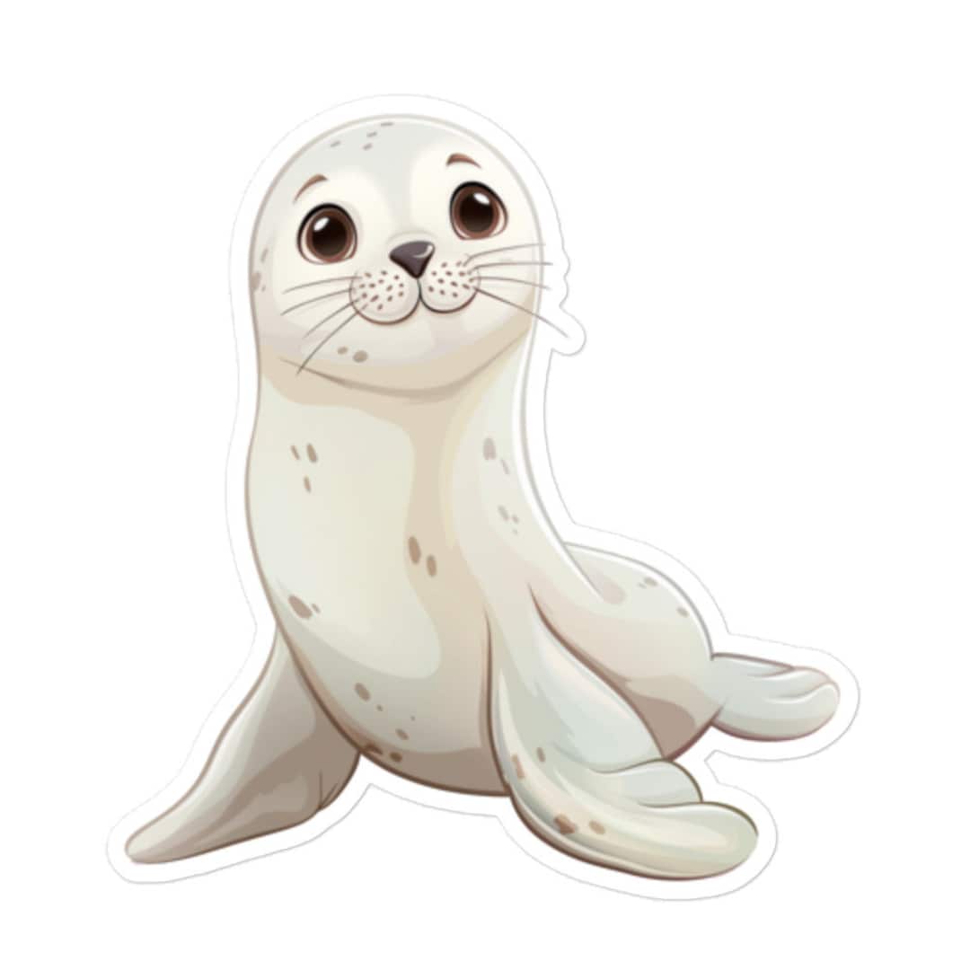 Cute Seal Sticker - Adorable Baby Animal Decal for Water Bottles ...