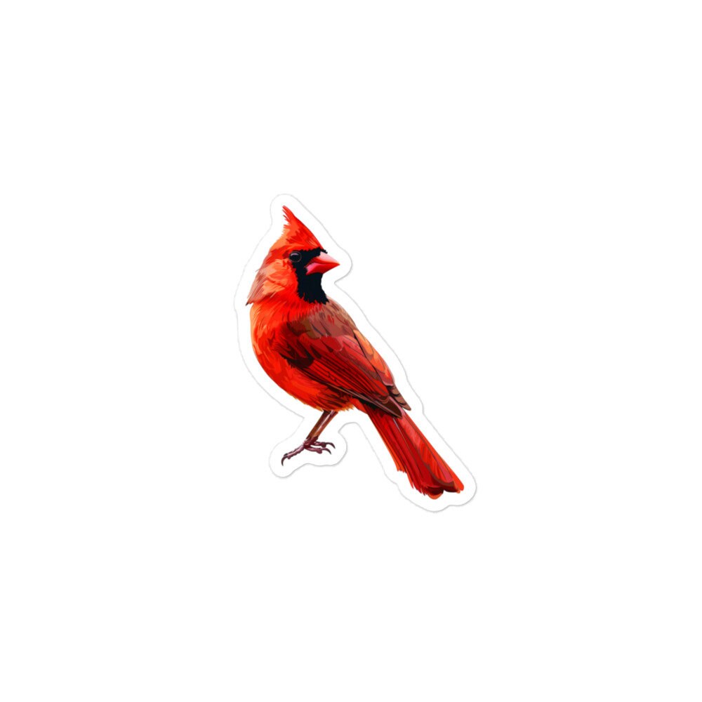 Red Cardinal Bird Vinyl Sticker - Nature-inspired Decal for Laptops ...