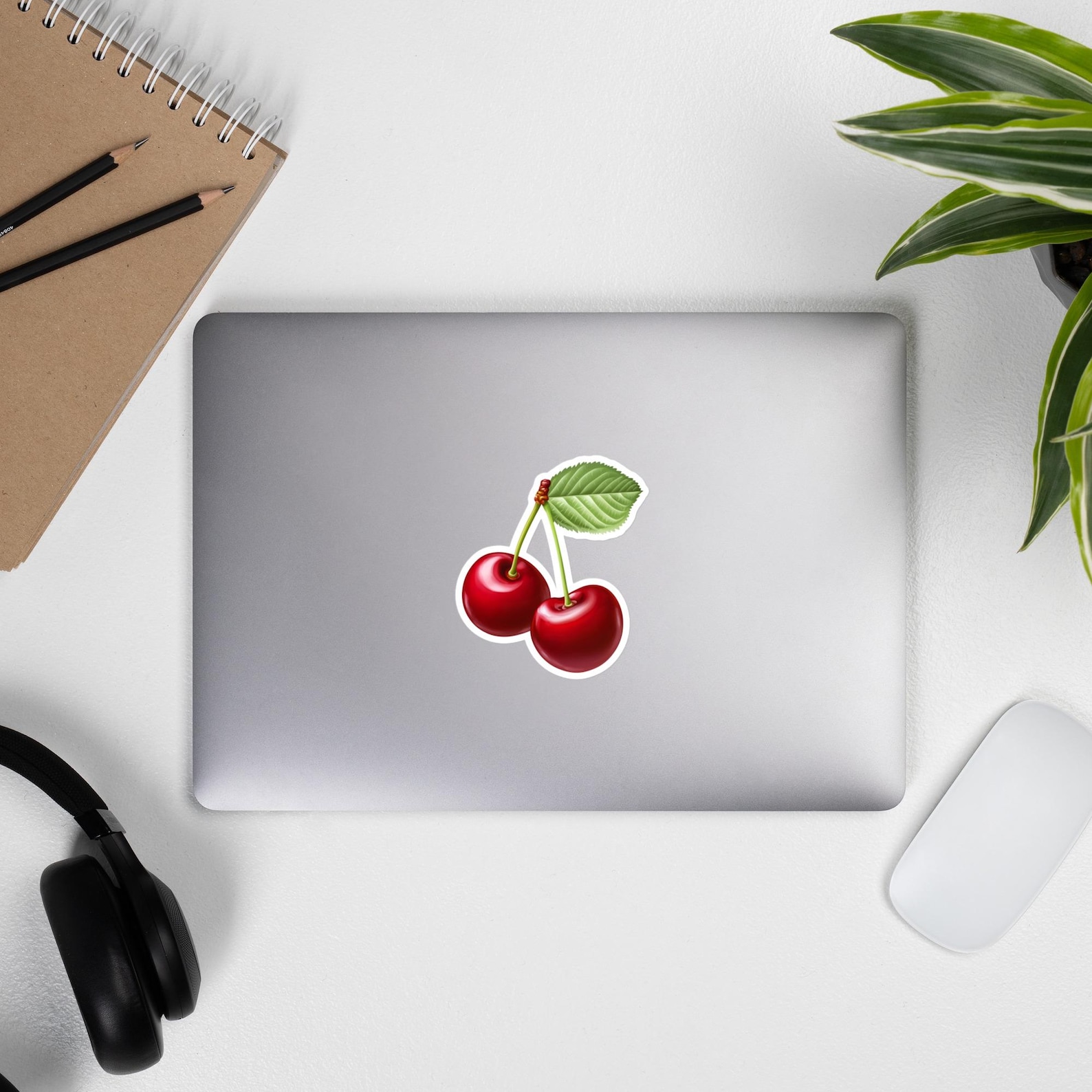 Cute Cherry Vinyl Sticker – Retro Fruit Decal for Laptops, Water ...