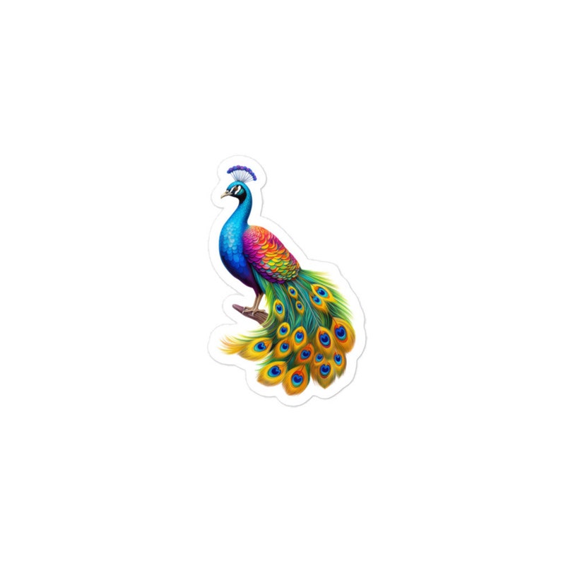 Colorful Peacock Vinyl Sticker - Etsy