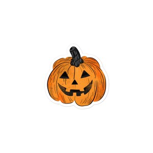 Halloween Jack-o-lantern Pumpkin Vinyl Sticker - Cute Spooky Season ...