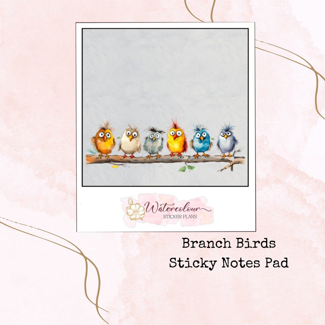 Branch Birds Sticky Notes * Sticky Notes Pad * Sticky Notes * Notes Pad ...