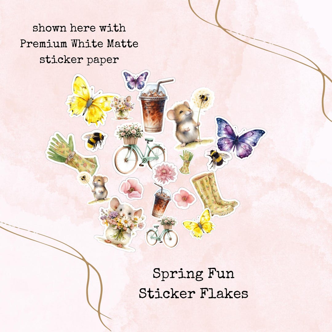 Spring Fun Sticker Flakes - Aesthetic Sticker Flakes for Journals ...