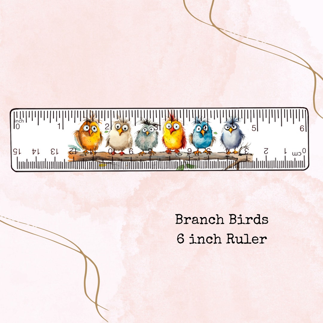 Watercolour Rulers * Branch Birds Ruler * Clear Ruler * Bird Stickers ...