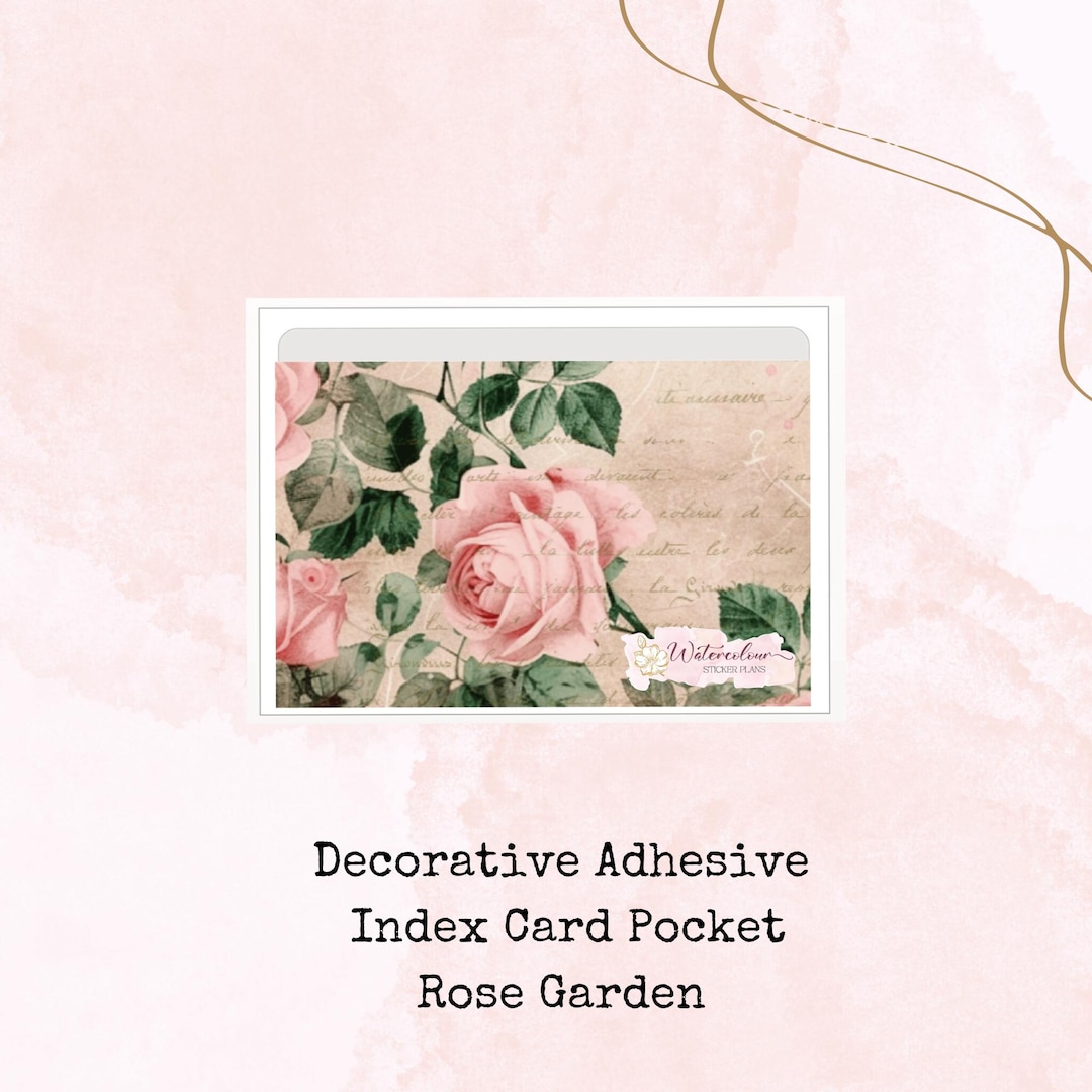Decorative Adhesive Index Card Pocket - Rose Garden * 3 X 5 Pocket ...