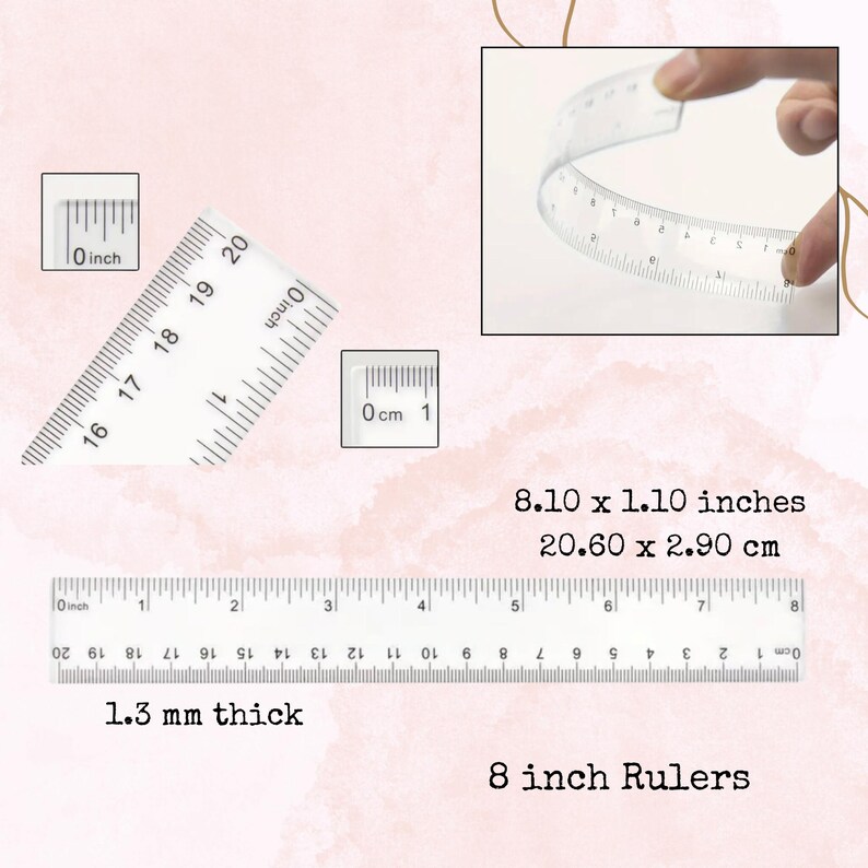Daisy Love 8 Inch Ruler -rulers With Watercolour Art-8 Inch Ruler-clear ...