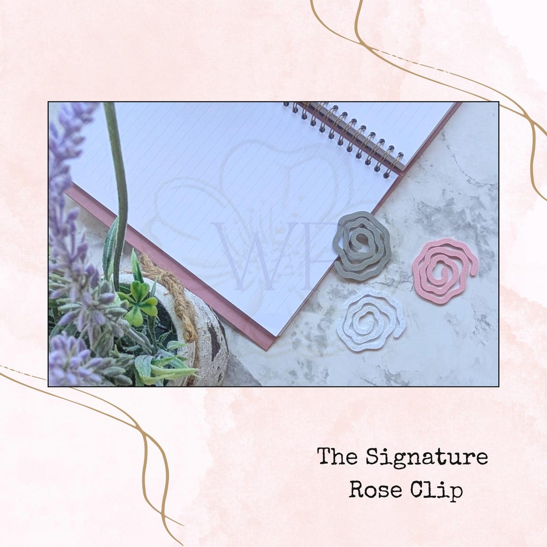 Rose Paper Clip - Planner Bookmark - Page Marker - Journal Accessory - Etsy