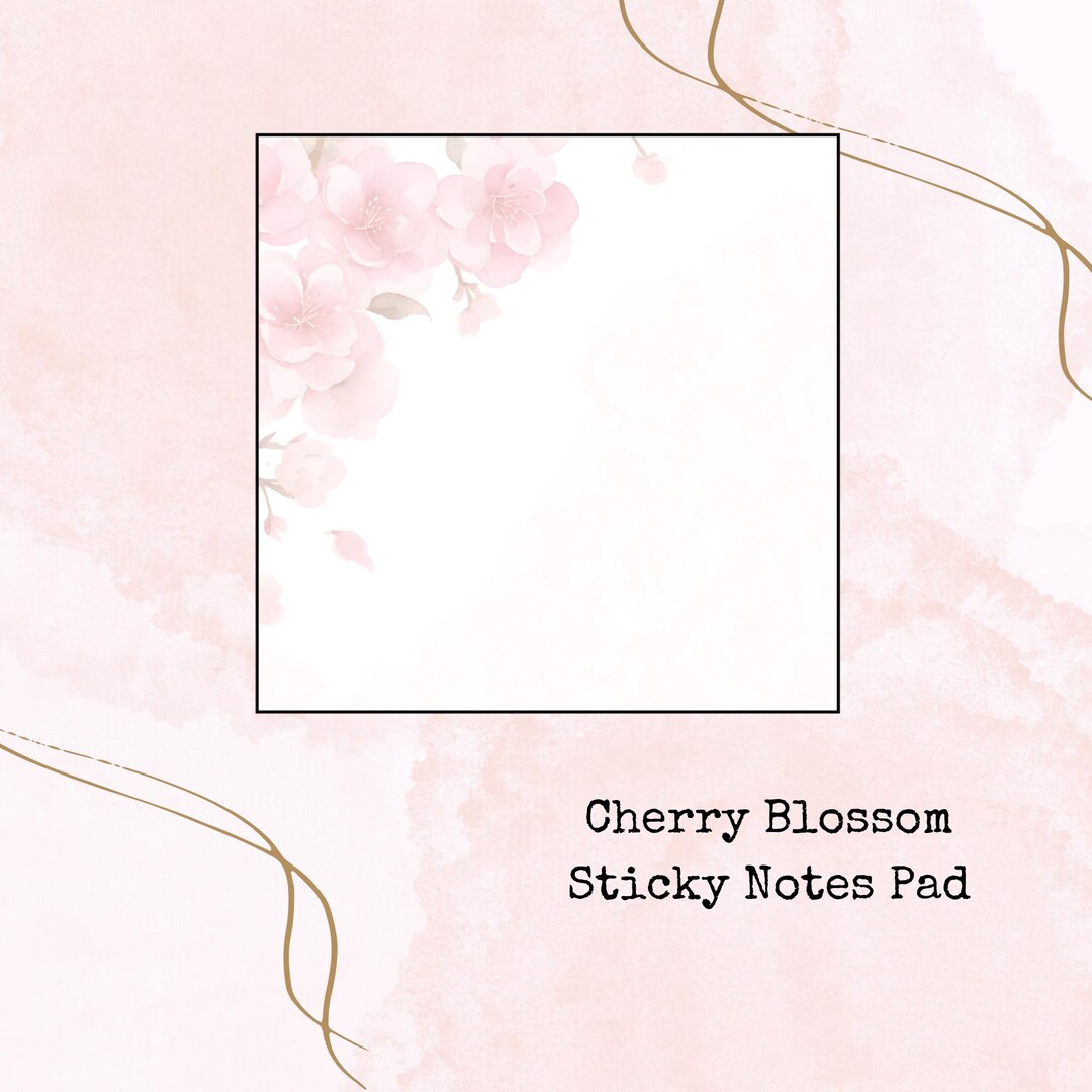 Cherry Blossom Sticky Notes Pad: Watercolour Floral Design - Etsy
