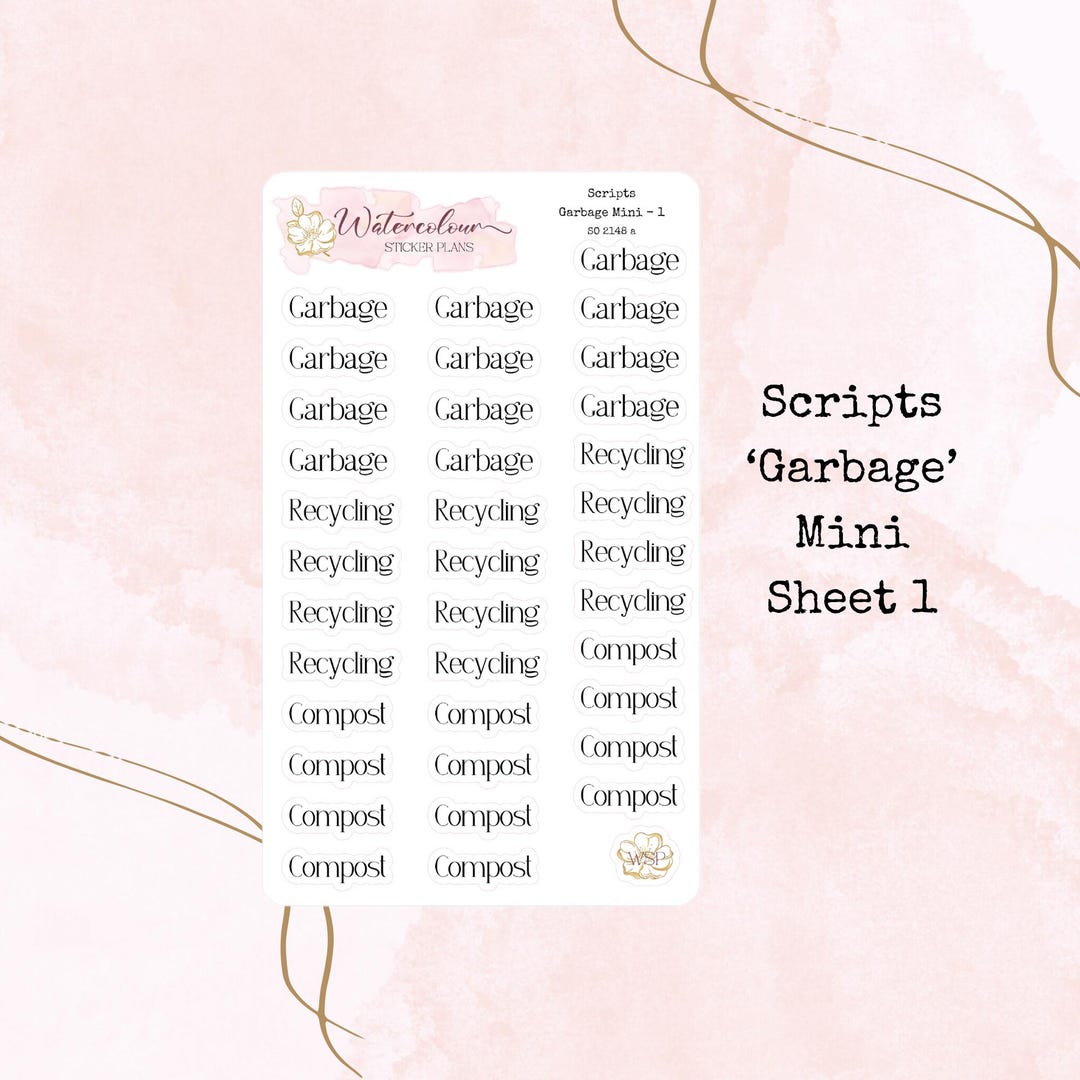 Garbage Script Stickers * Script Stickers * Functional Stickers ...