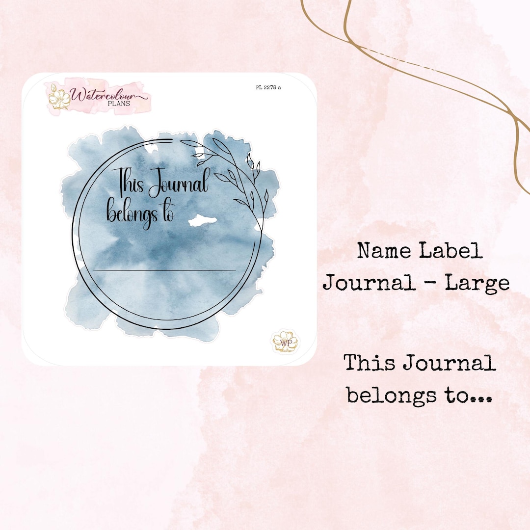 Name Label - This Journal Belongs to - New Journal Identification ...