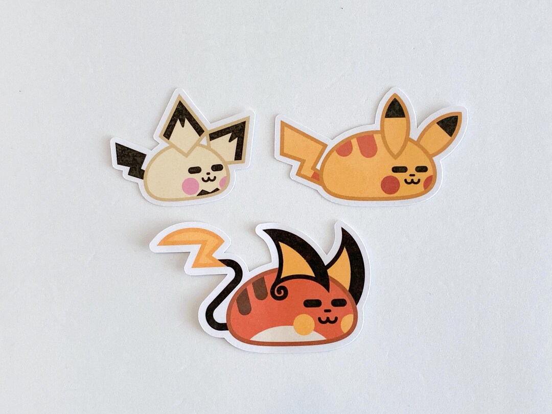 Pokémon Dumpling Stickers Pokémon Pichu, Pikachu, Raichu - Etsy