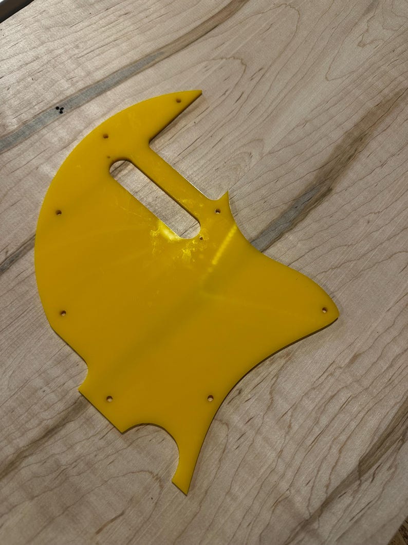 Yellow Acrylic Telecaster Pickguard – 3mm Semi-translucent, Laser Cut ...