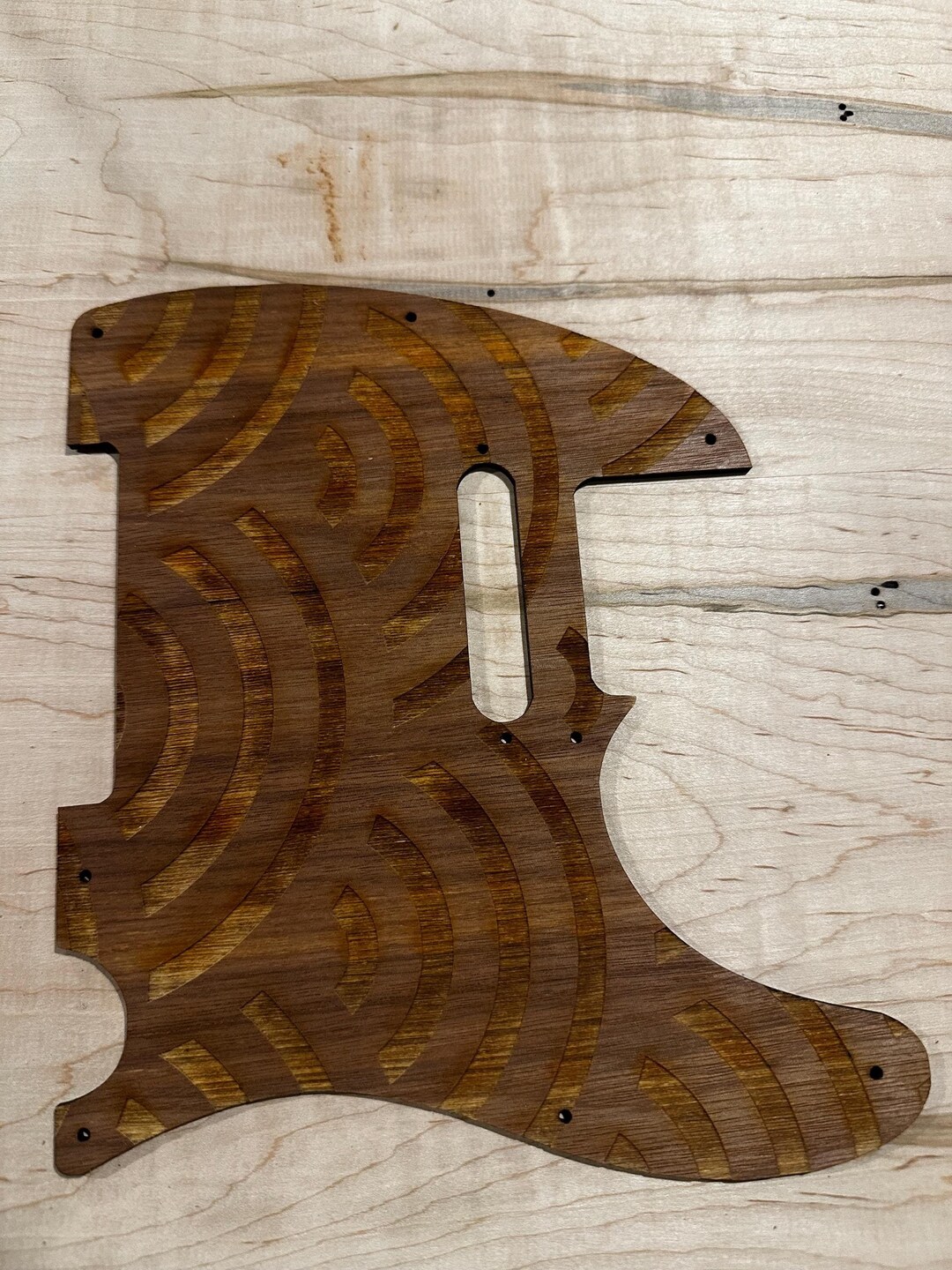 Tele Pickguard - Wave Pattern - Walnut - Telecaster - T Style - Laser ...