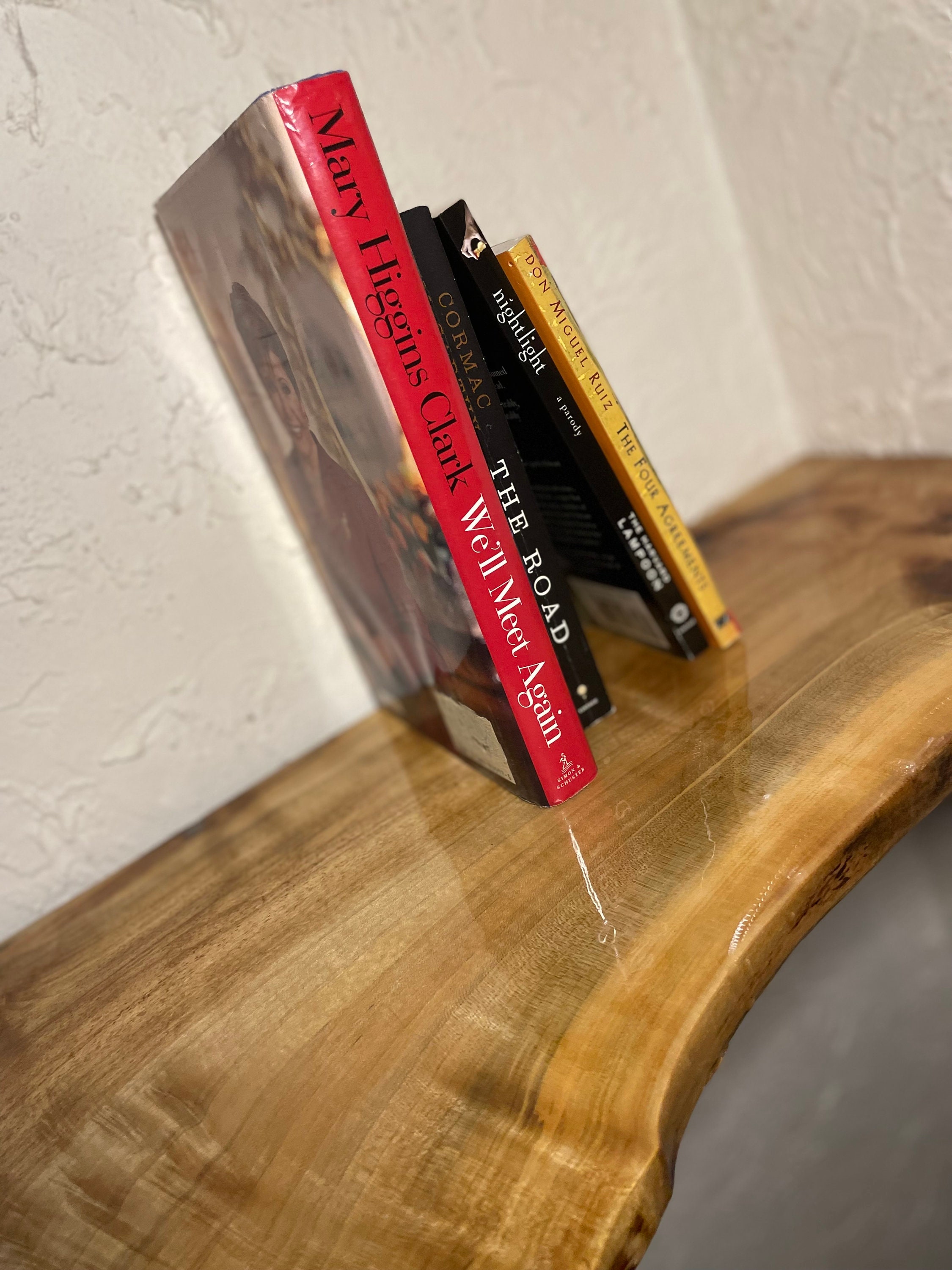 Custom Corner Shelf, Live Edge Shelves, Wood and Resin Corner Shelf ...