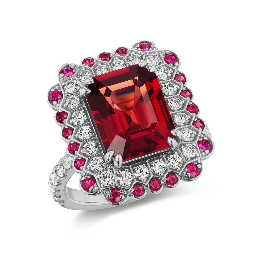 Red Spinel With Rubies and Diamonds - Etsy