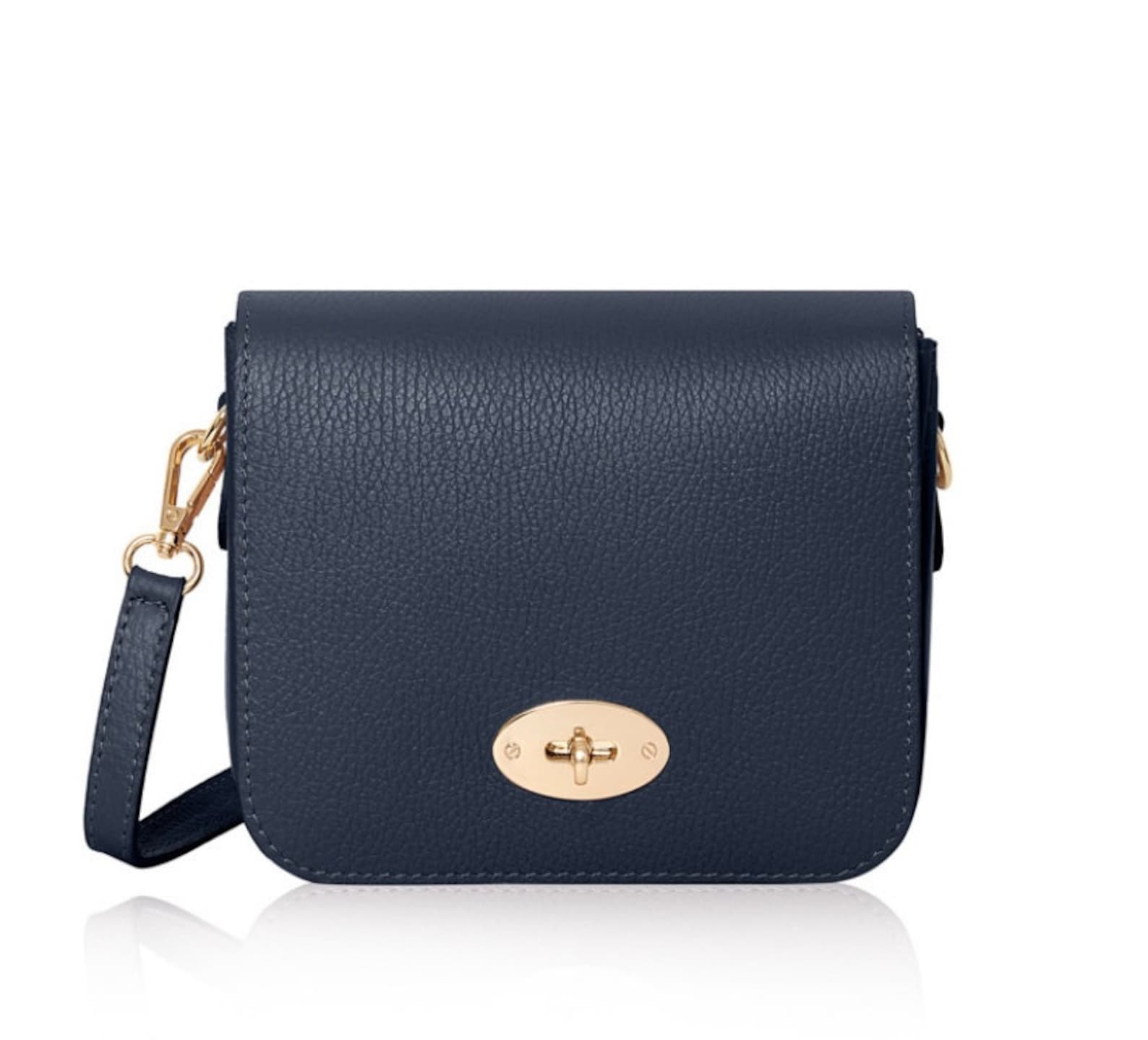 Real Leather Navy Crossbody Bag Navy Shoulder Bag Navy Designer Style ...